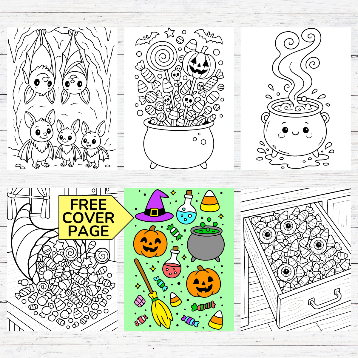 Cute Halloween Coloring Book (50 Pages) – Bright Color Mom Shop