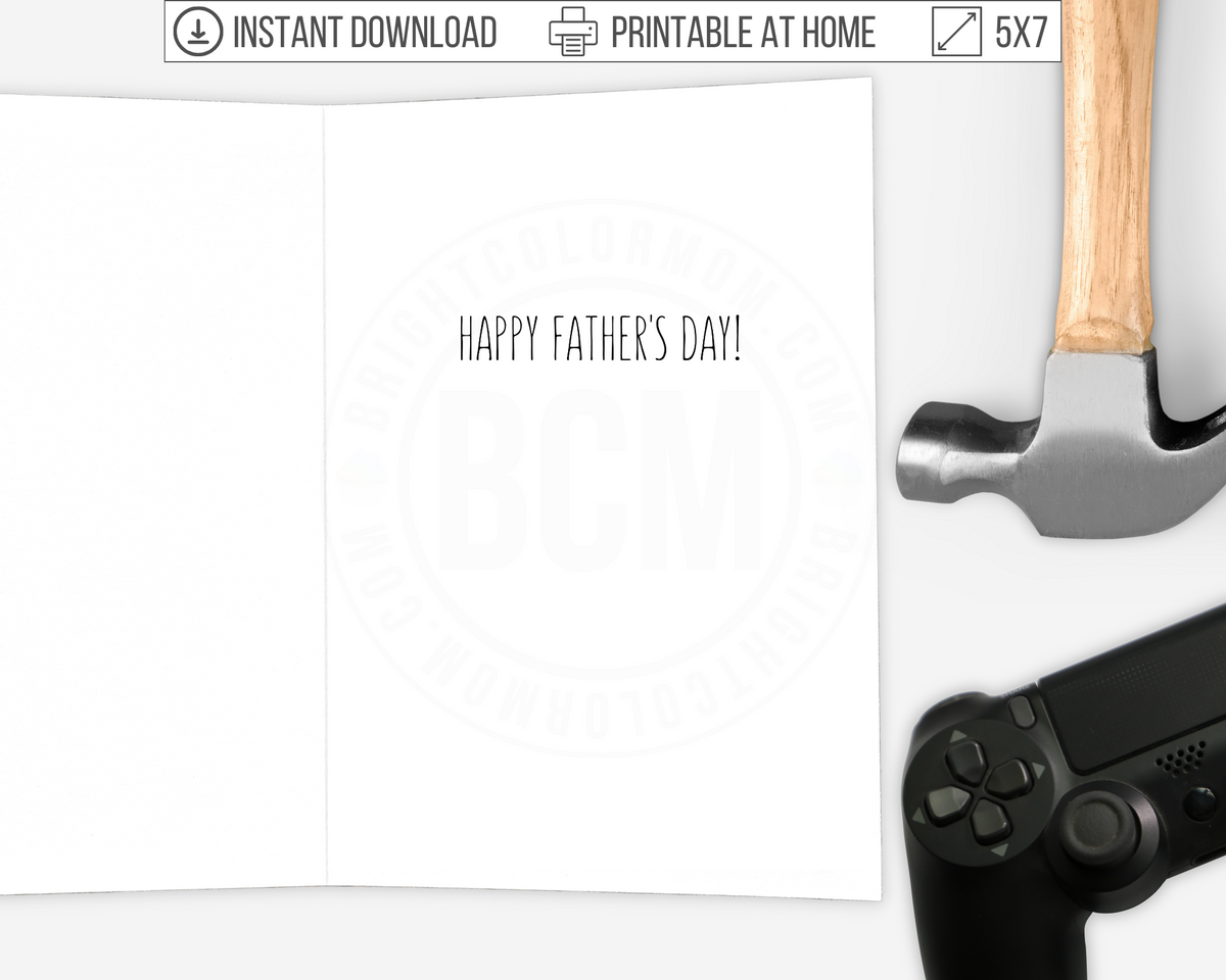 Printable Like Father Like Son Father's Day Card – Bright Color Mom Shop