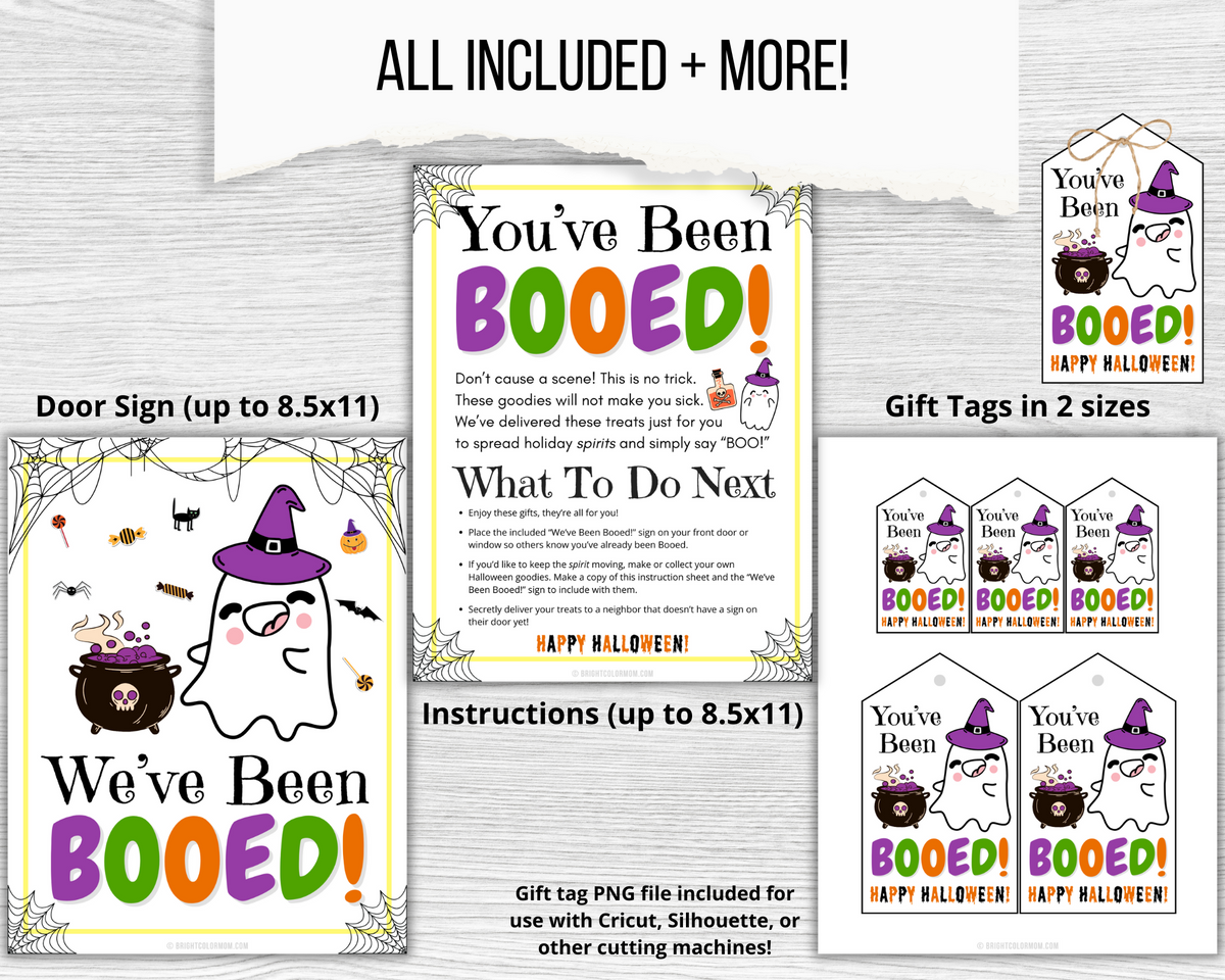 Printable You've Been BOOED Signs and Instructions (Editable) – Bright ...