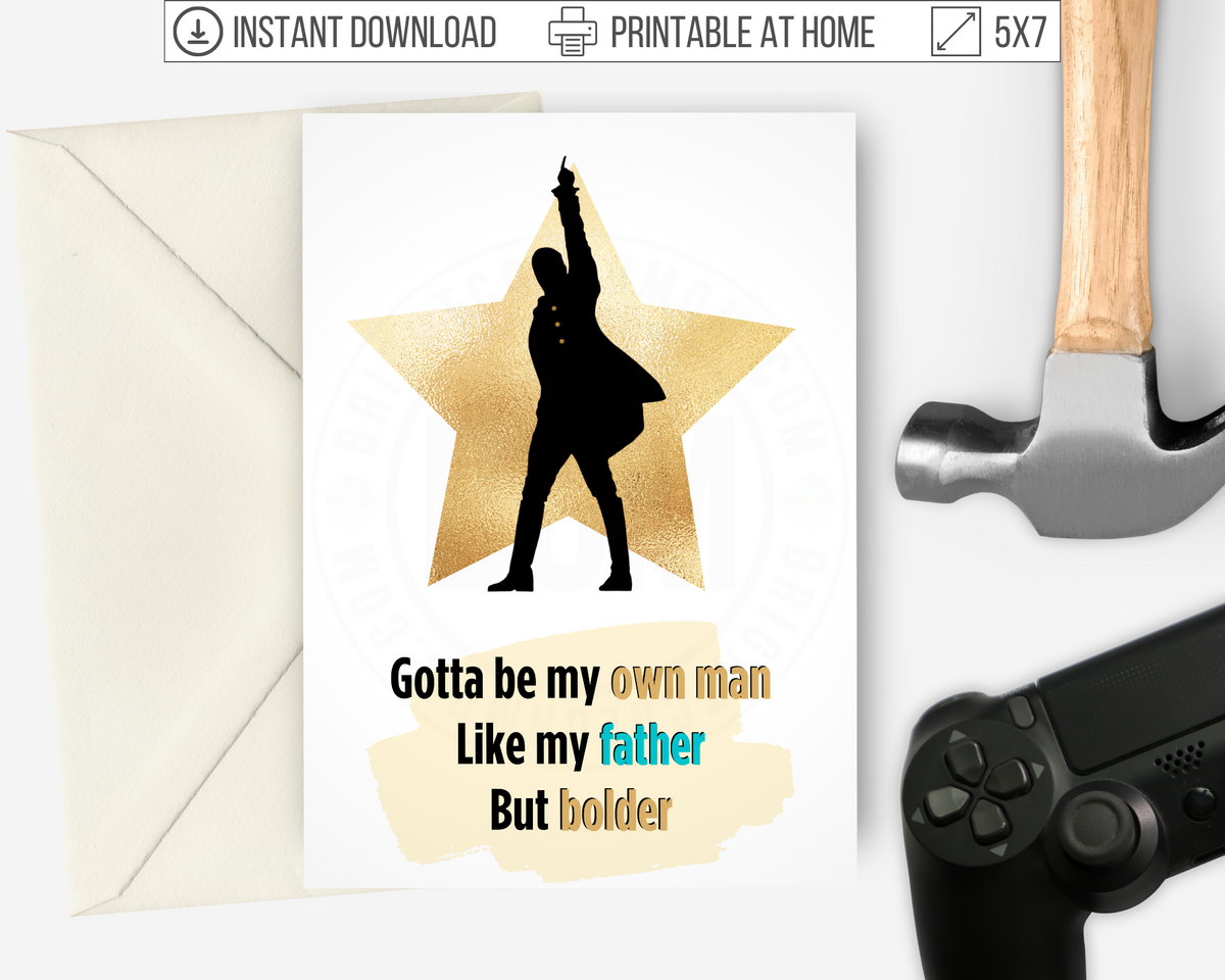 Printable Hamilton Father's Day Card – Bright Color Mom Shop